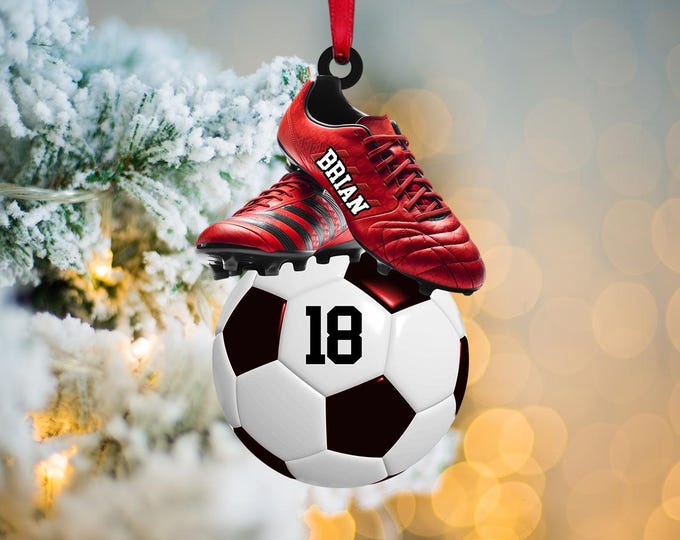 Personalized Soccer Ornament – Custom Name & Number – Christmas Tree ...
