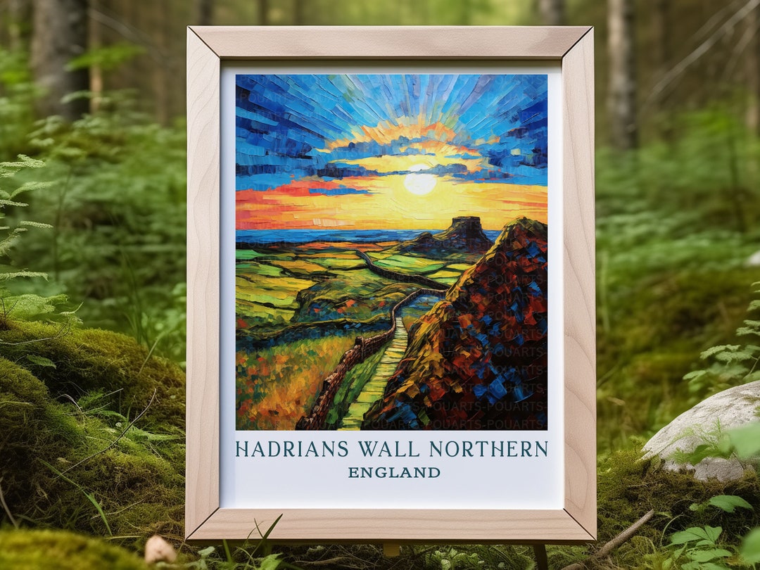 Hadrians Wall Northern England Travel Poster Immerse Yourself in ...