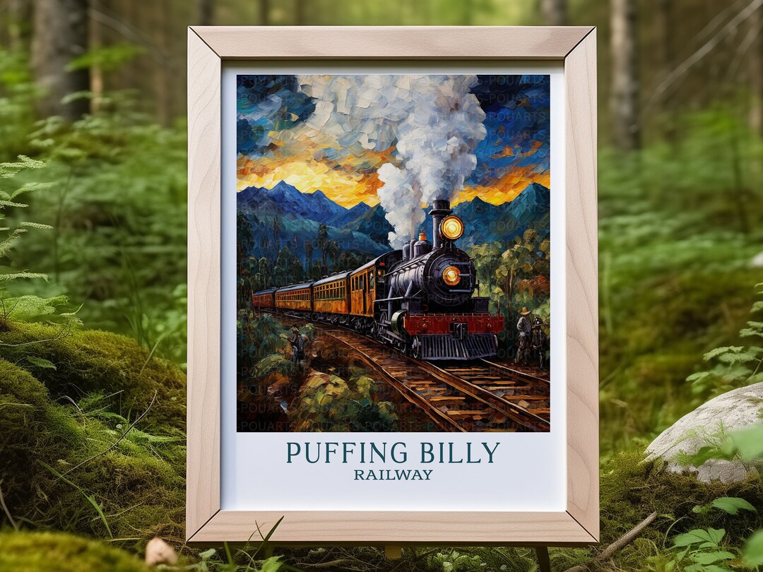 Puffing Billy Railway Travel Poster Immerse Yourself in Masterpiece ...