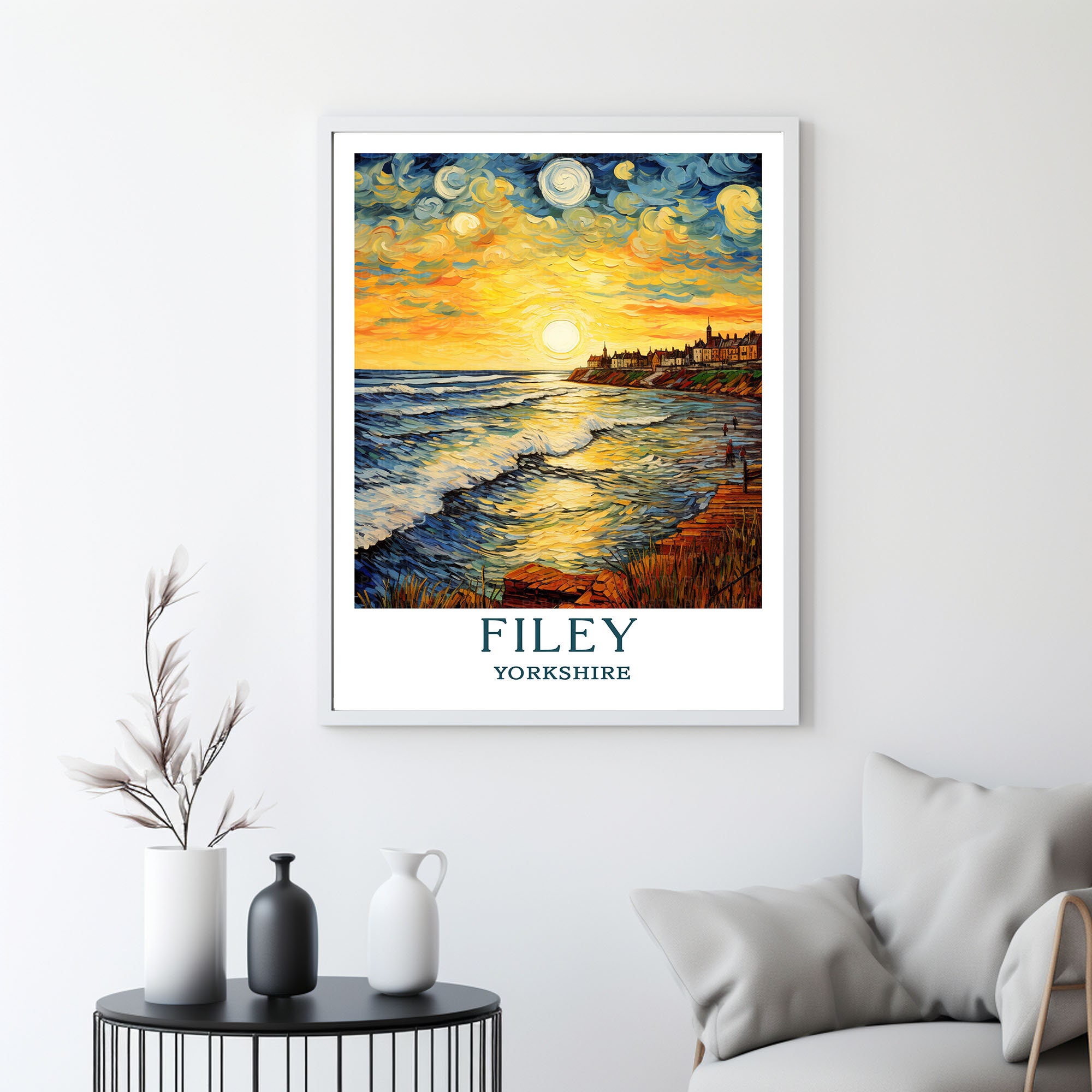 Filey Yorkshire Travel Poster Immerse Yourself in Masterpiece Filey ...
