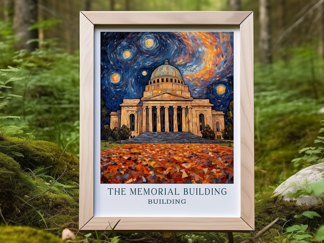The Memorial Building Building Travel Poster Immerse Yourself in ...
