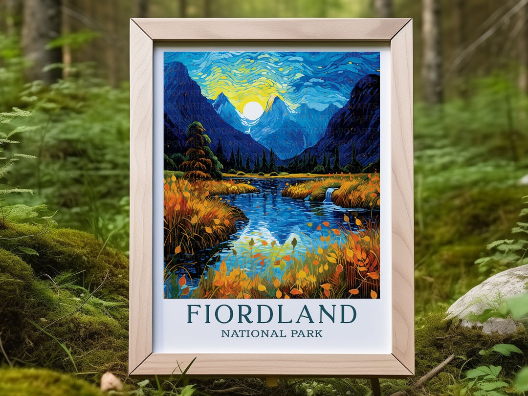 Fiordland National Park Travel Poster Immerse Yourself in Masterpiece ...