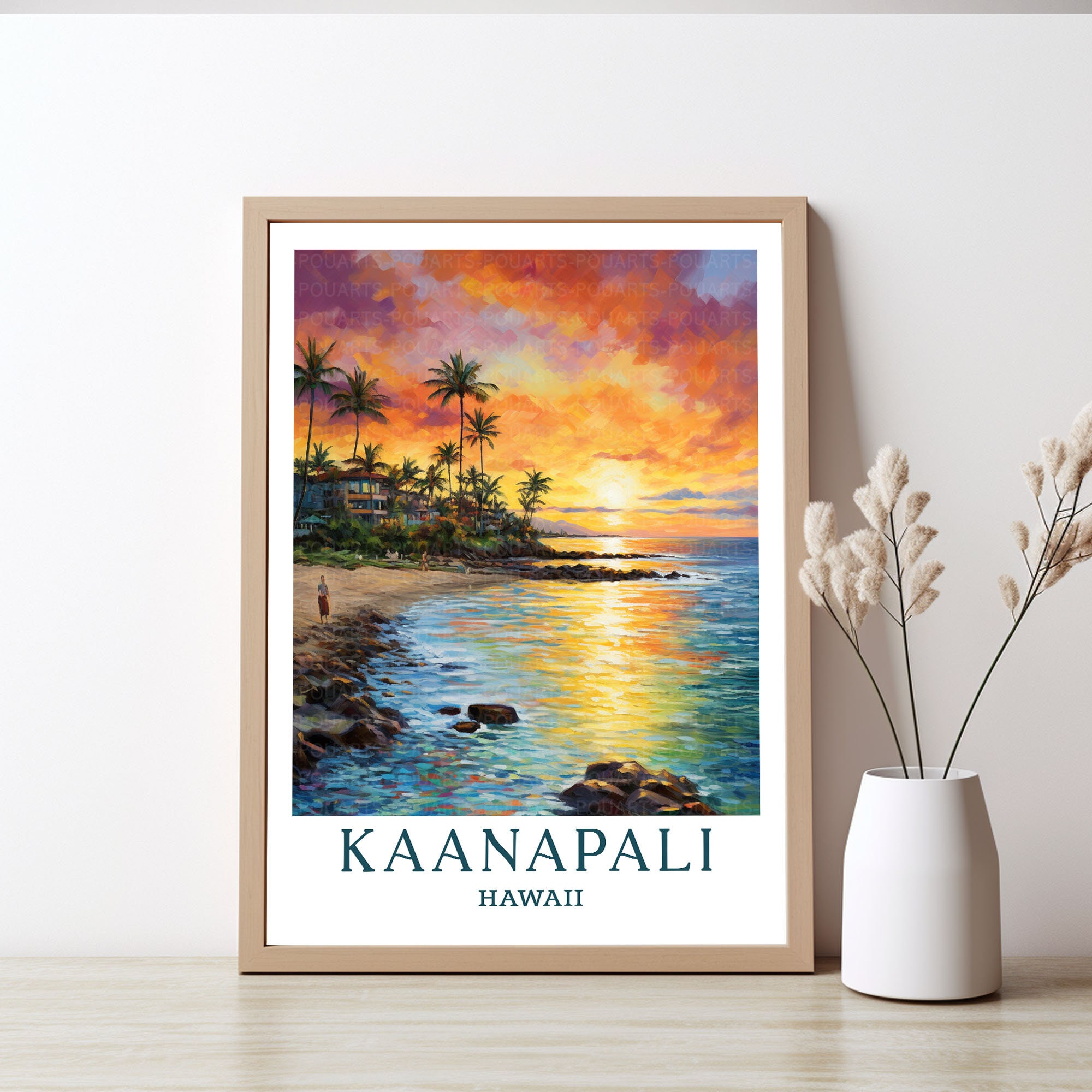 Kaanapali Hawaii Travel Poster Immerse Yourself in Masterpiece ...