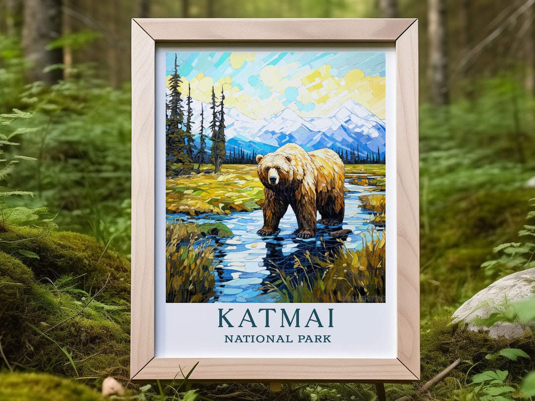 Katmai National Park Travel Poster Immerse Yourself in Masterpiece ...