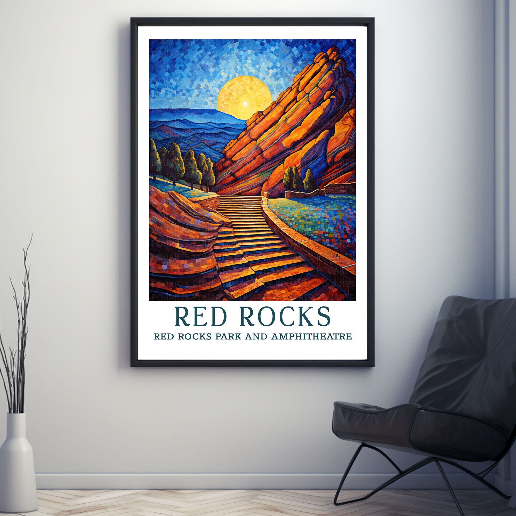Red Rocks Red Rocks Park and Amphitheatre Travel Poster Immerse ...