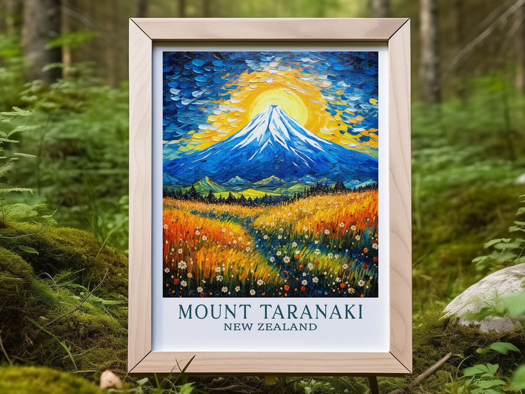 Mount Taranaki New Zealand Travel Poster Immerse Yourself in ...