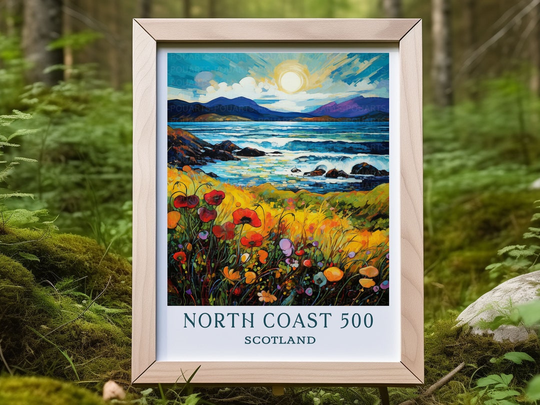 North Coast 500 Scotland Travel Poster Immerse Yourself in Masterpiece ...