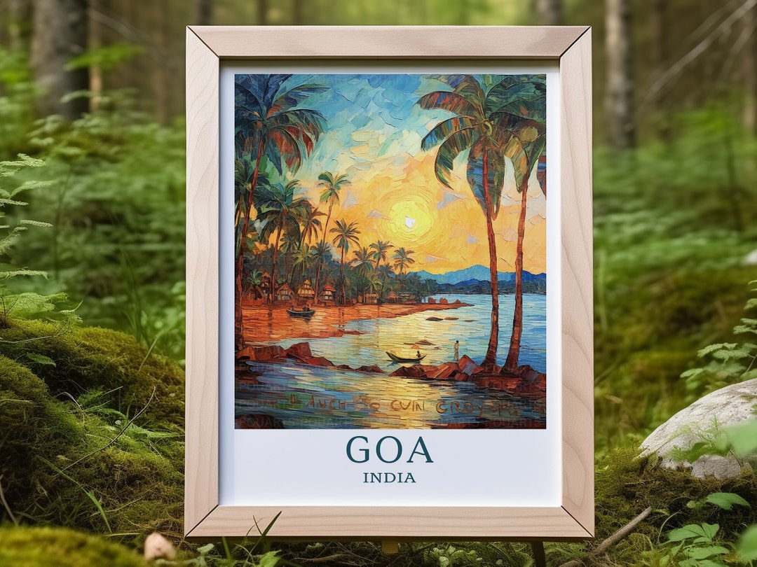 Goa India Travel Poster: Van Gogh Style Beach Art - Etsy