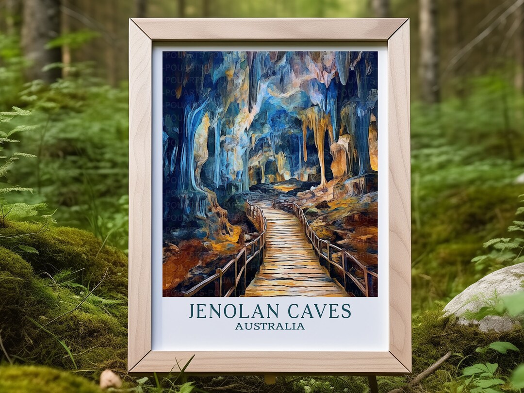 Jenolan Caves Australia Travel Poster Immerse Yourself in Masterpiece ...