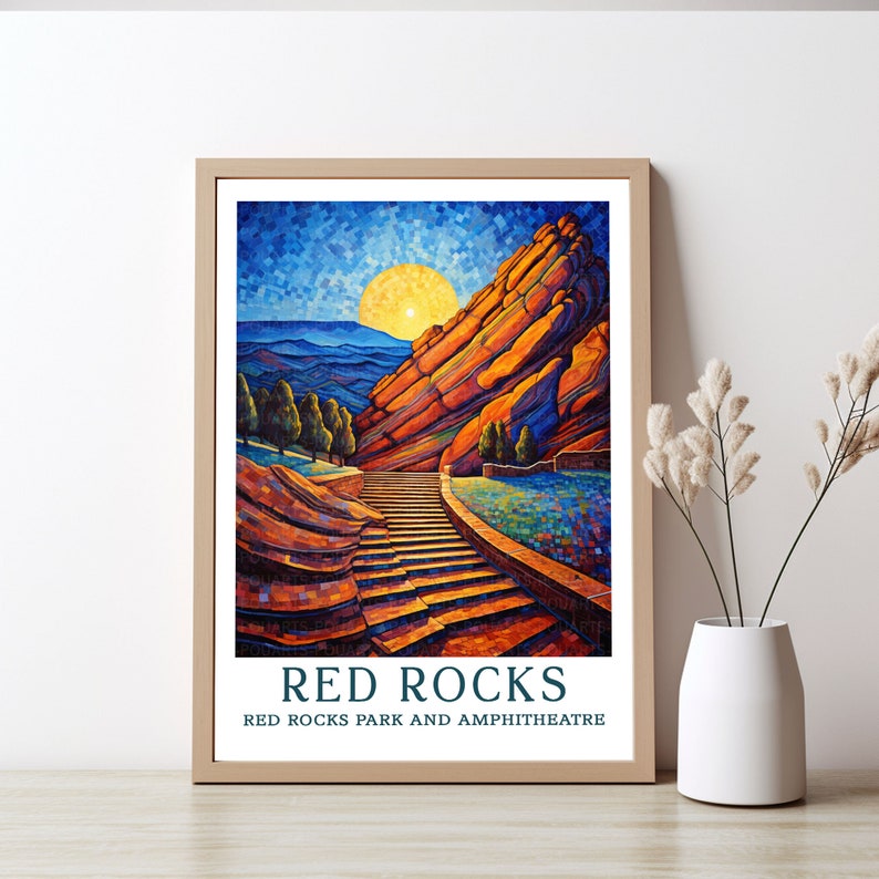 Red Rocks Red Rocks Park and Amphitheatre Travel Poster Immerse ...