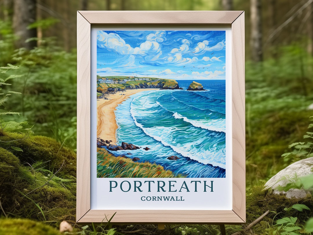 Portreath Cornwall Travel Poster Immerse Yourself in Masterpiece ...