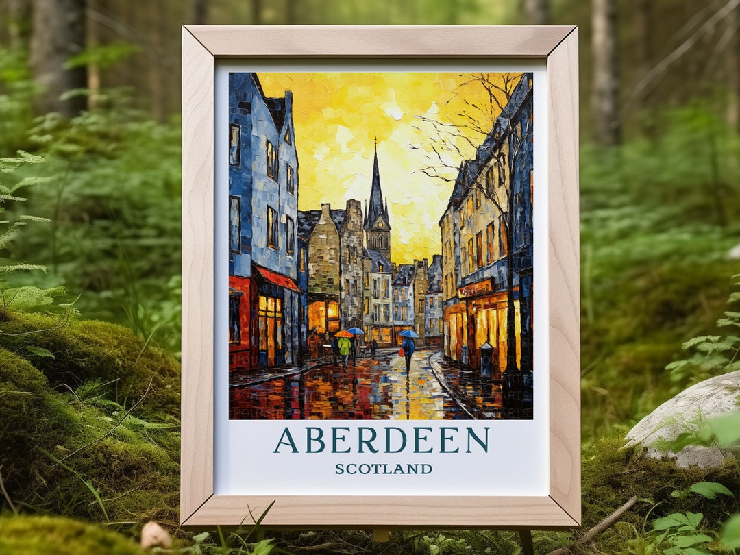 Aberdeen Scotland Travel Poster Immerse Yourself in Masterpiece ...