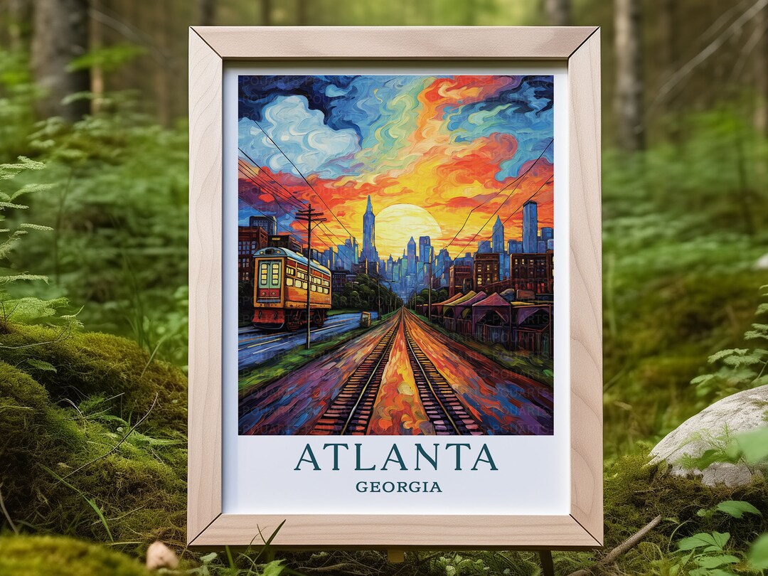 Atlanta Georgia Travel Poster: Van Gogh Style Cityscape Wall Art - Etsy