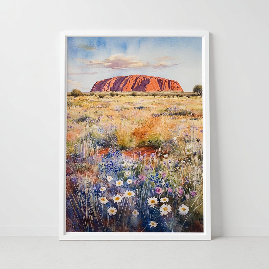 Uluru Watercolor Print, Kata Tjuta, Australia Outback Wall Art - Etsy