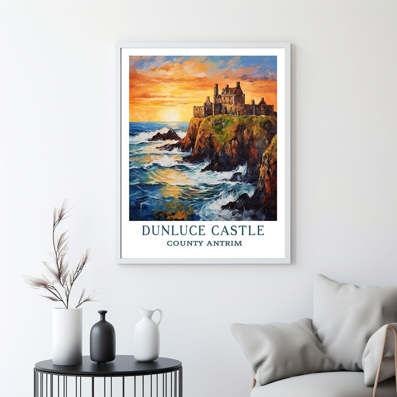 Dunluce Castle County Antrim Travel Poster Immerse Yourself in ...
