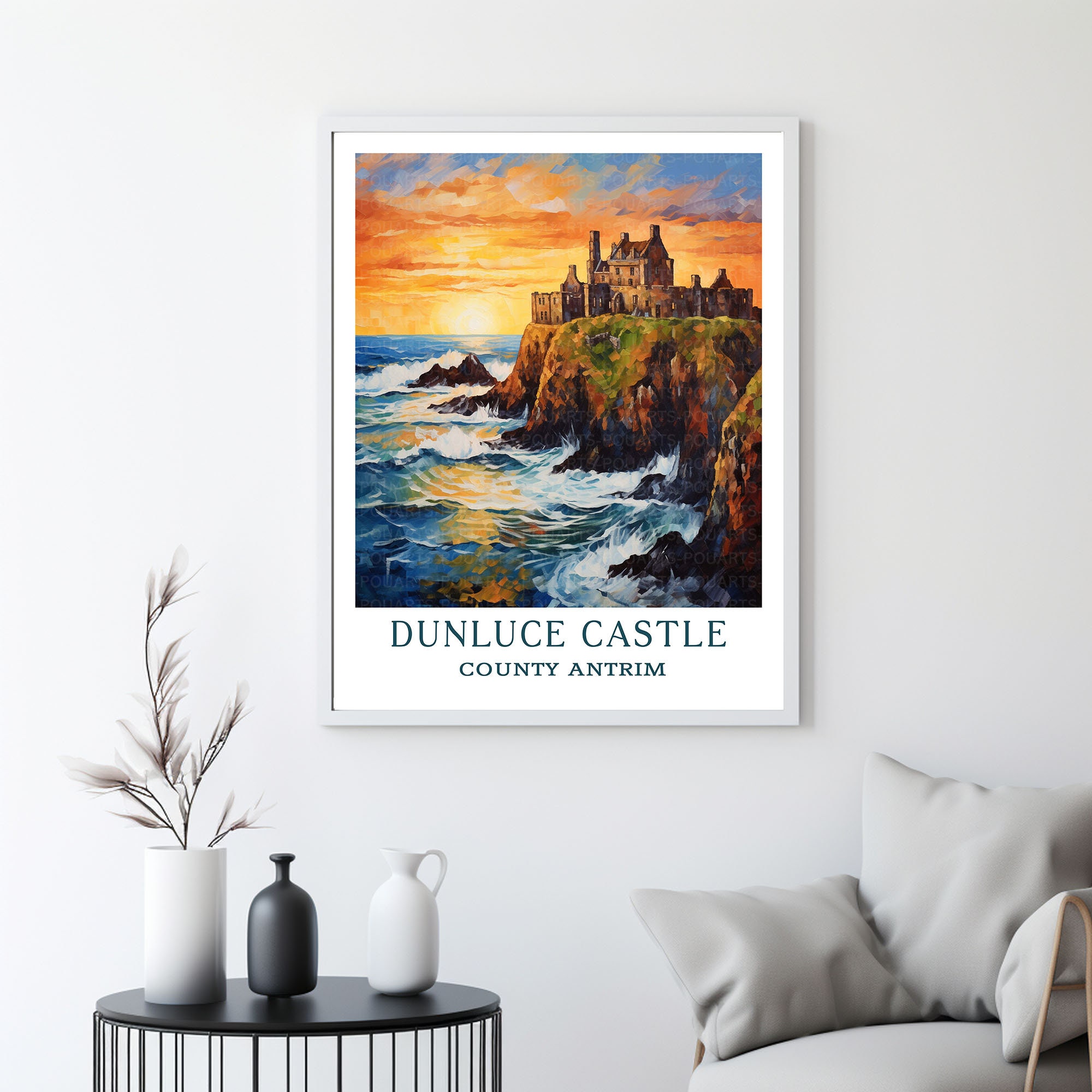 Dunluce Castle County Antrim Travel Poster Immerse Yourself in ...