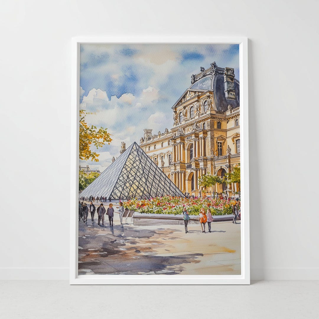 Paris Louvre Poster, France Wall Art, Europe Gift, France Poster Print ...