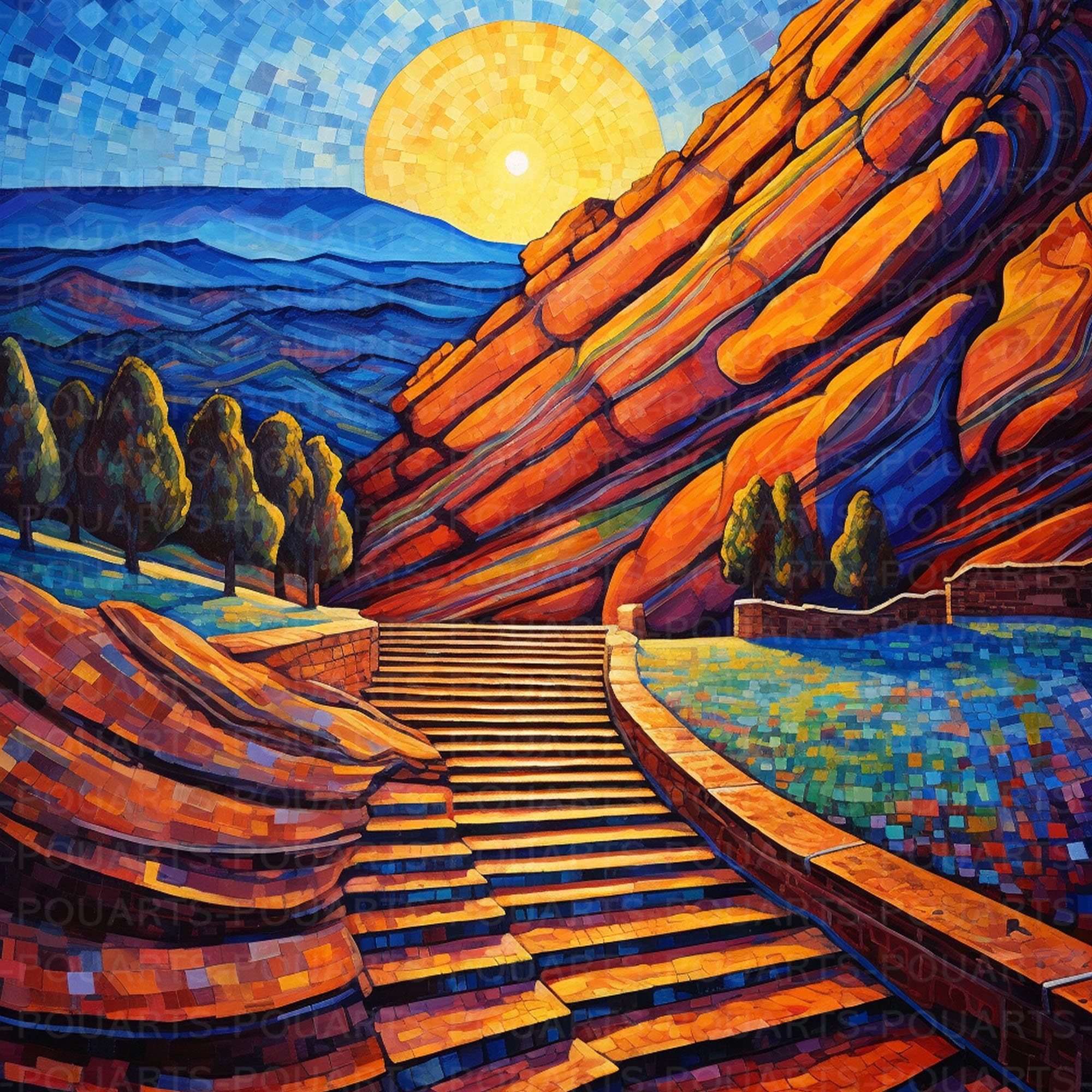 Red Rocks Red Rocks Park and Amphitheatre Travel Poster Immerse ...