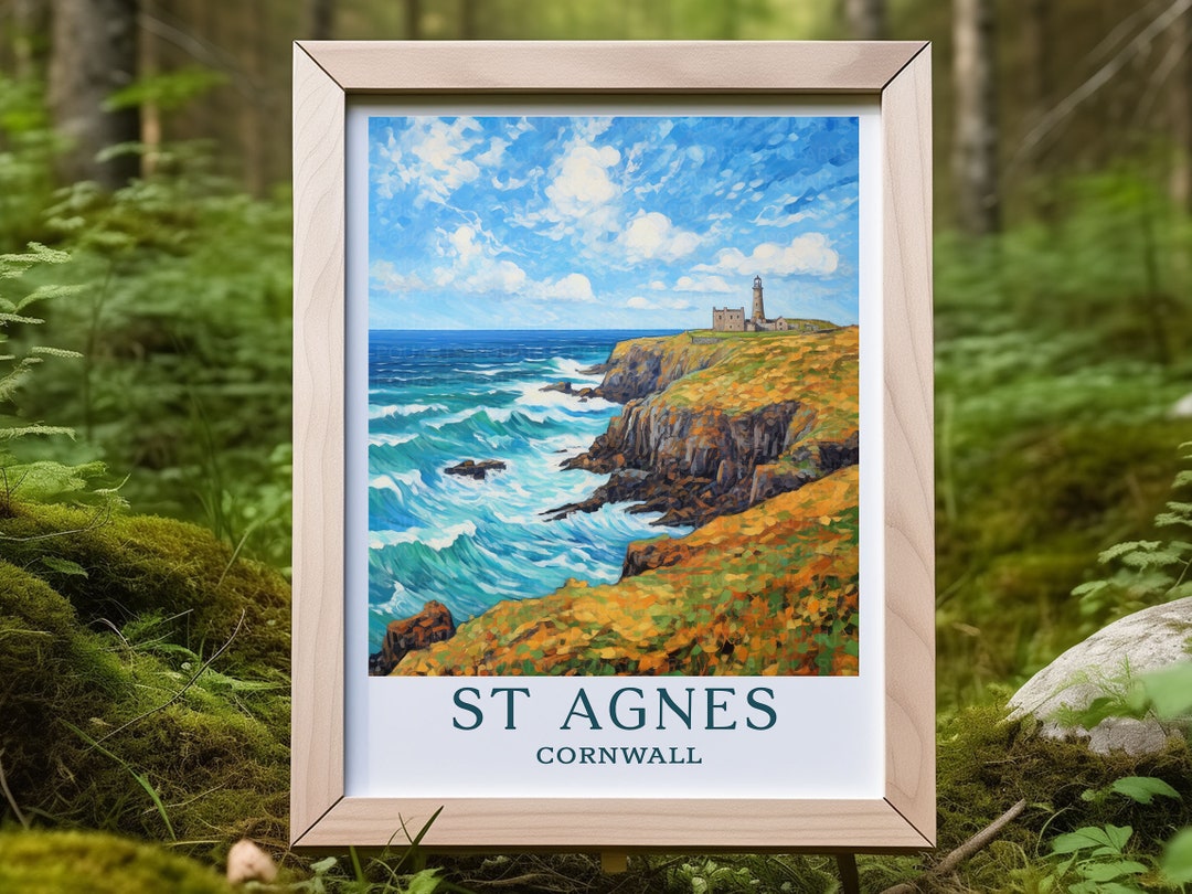 St Agnes Cornwall Travel Poster Immerse Yourself in Masterpiece St ...