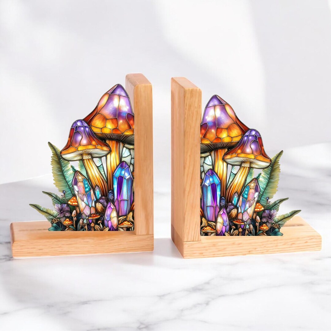 Mushroom Bookends for Cottagecore & Fairycore Decor | Unique Gift for ...