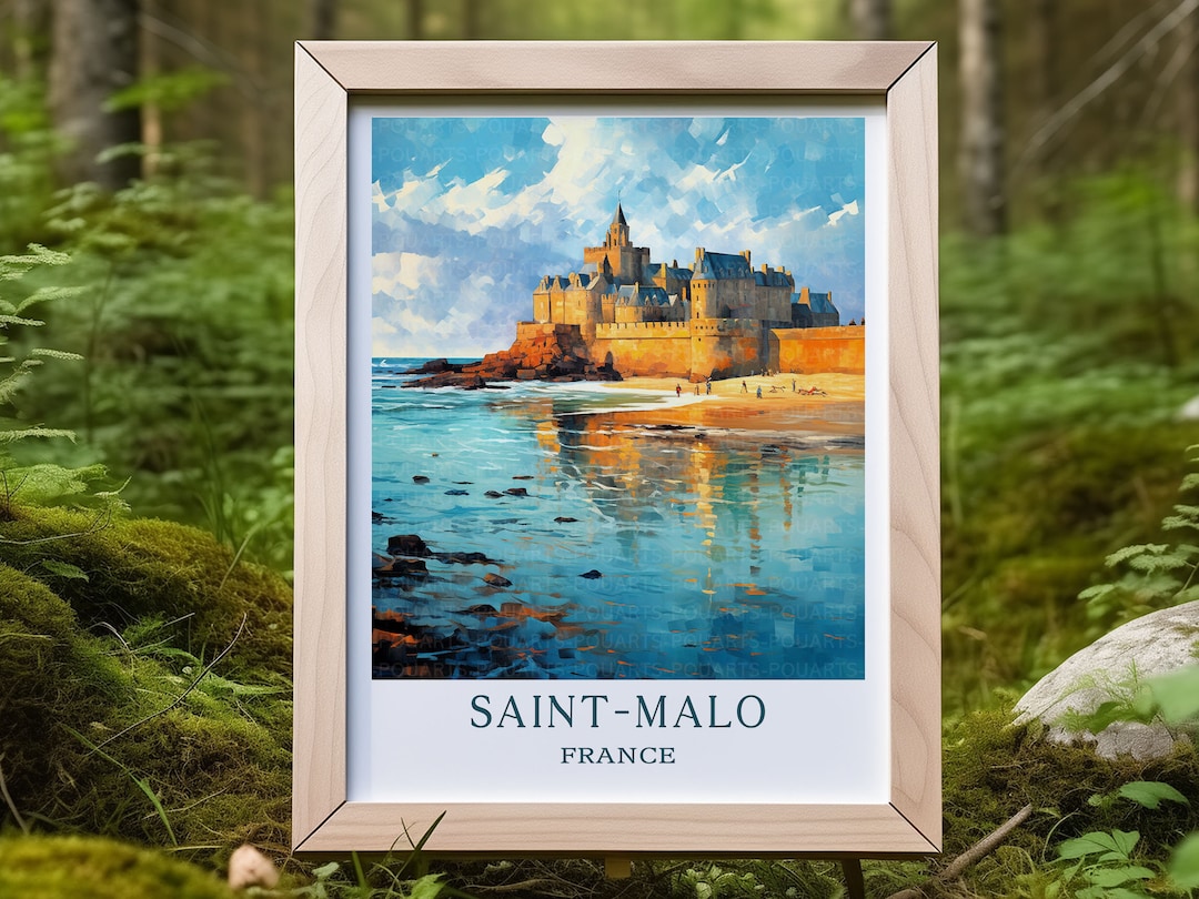 Saint Malo France Travel Poster Immerse Yourself in Masterpiece Saint ...