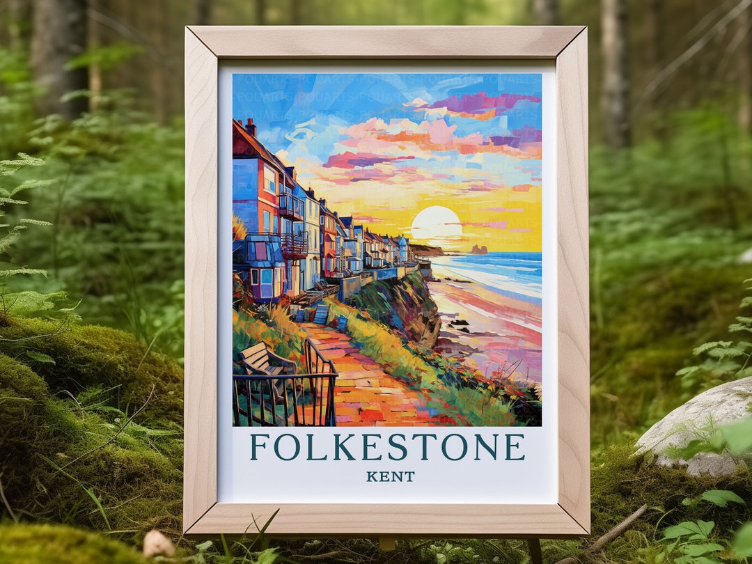 Folkestone Kent Travel Poster Immerse Yourself in Masterpiece ...