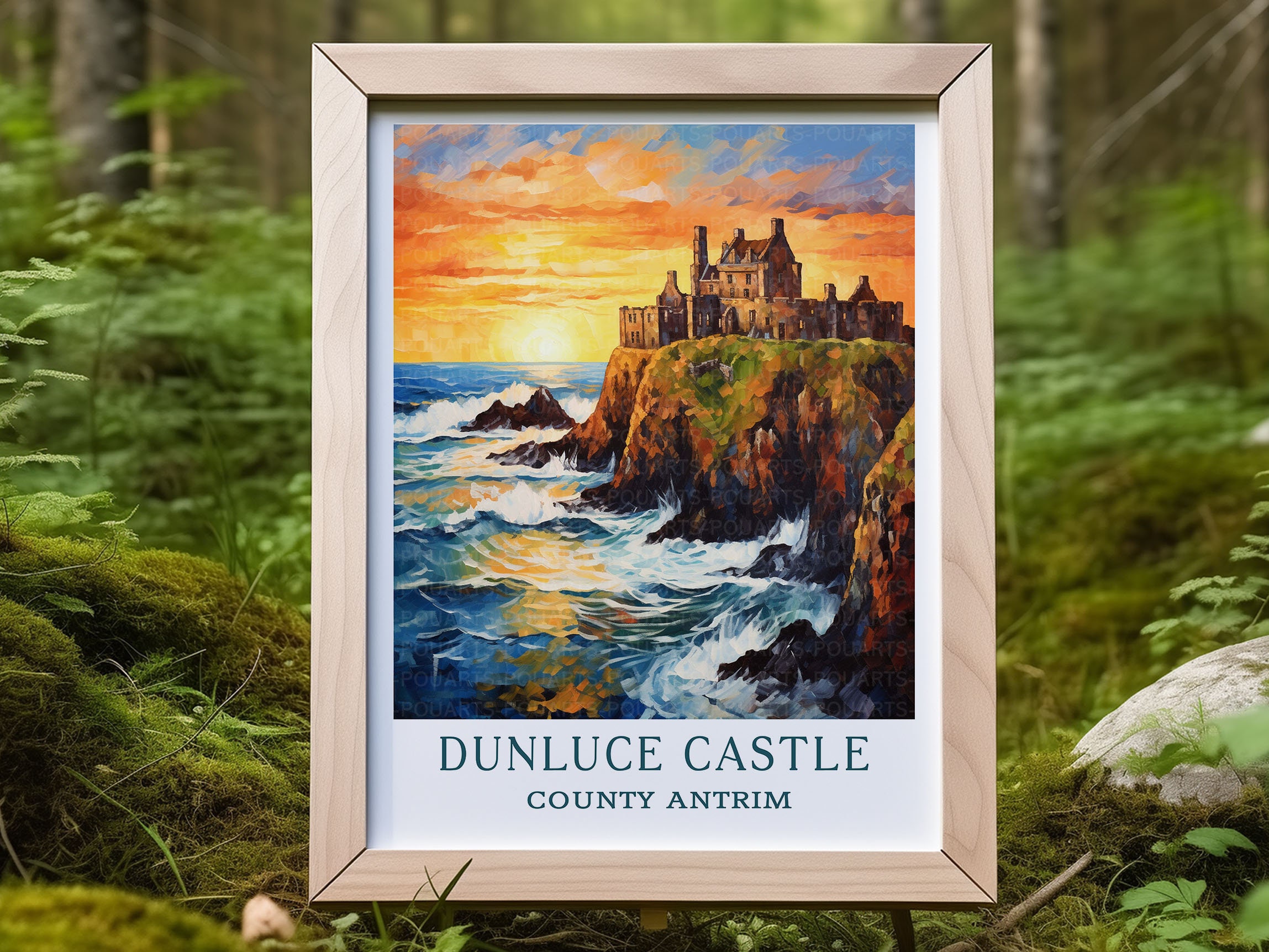 Dunluce Castle County Antrim Travel Poster Immerse Yourself in ...