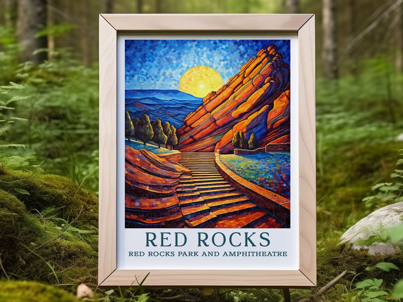Red Rocks Red Rocks Park and Amphitheatre Travel Poster Immerse ...