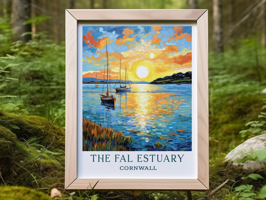 The Fal Estuary Cornwall Travel Poster Immerse Yourself in Masterpiece ...