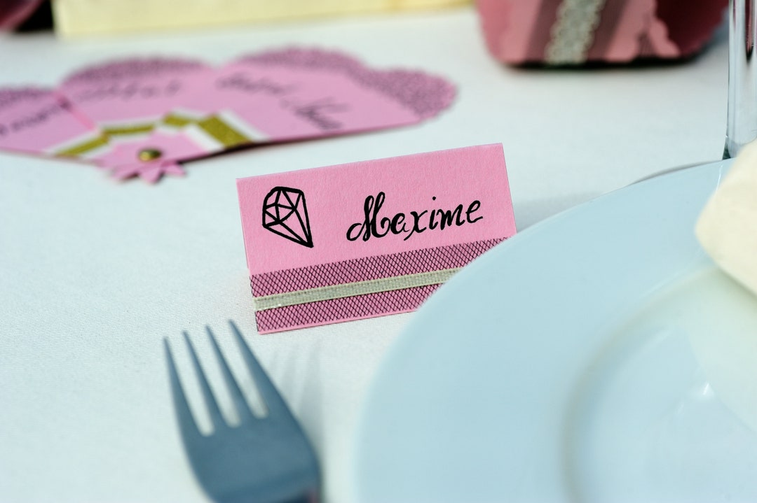 Wedding and Reception Place Marker (glamorous and Romantic Theme ...