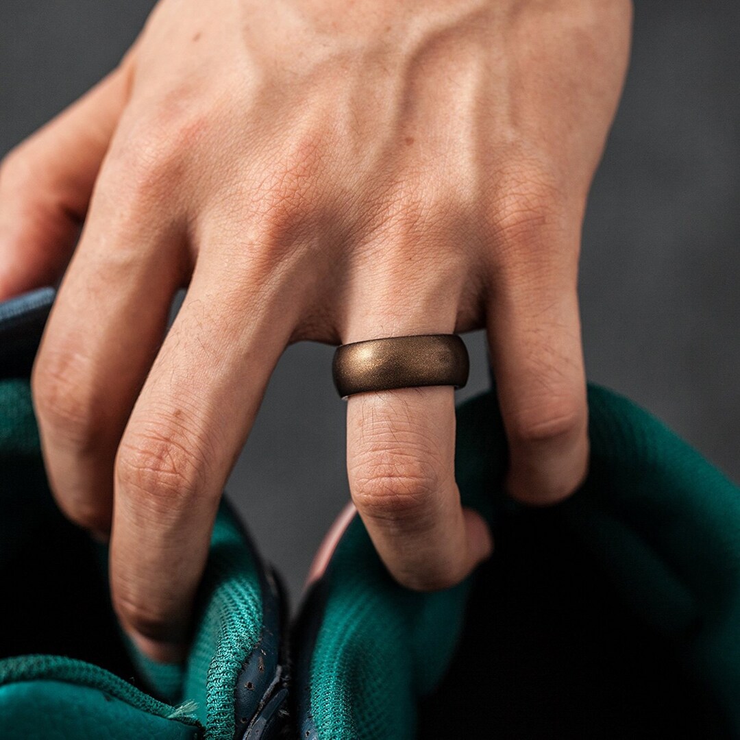 Bronze Silicone Ring, Silicone Wedding Ring for Men, Silicone Ring for ...