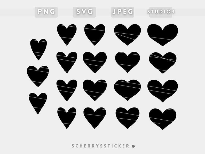 Herz Plotterdatei | PNG SVG SILHOUETTE Cricut | Herzen liebe Valentinstag | Datei Download - Etsy.de