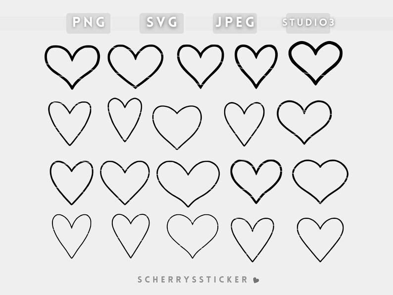 Herz Plotterdatei PNG SVG SILHOUETTE Cricut Herzen liebe - Etsy.de