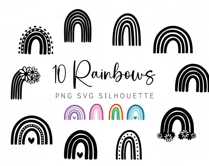Regenbogen Plotterdatei PNG SVG SILHOUETTE Cricut - Etsy.de