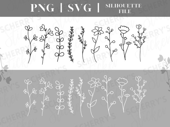 Wildblume Plotterdatei PNG SVG SILHOUETTE Cricut - Etsy