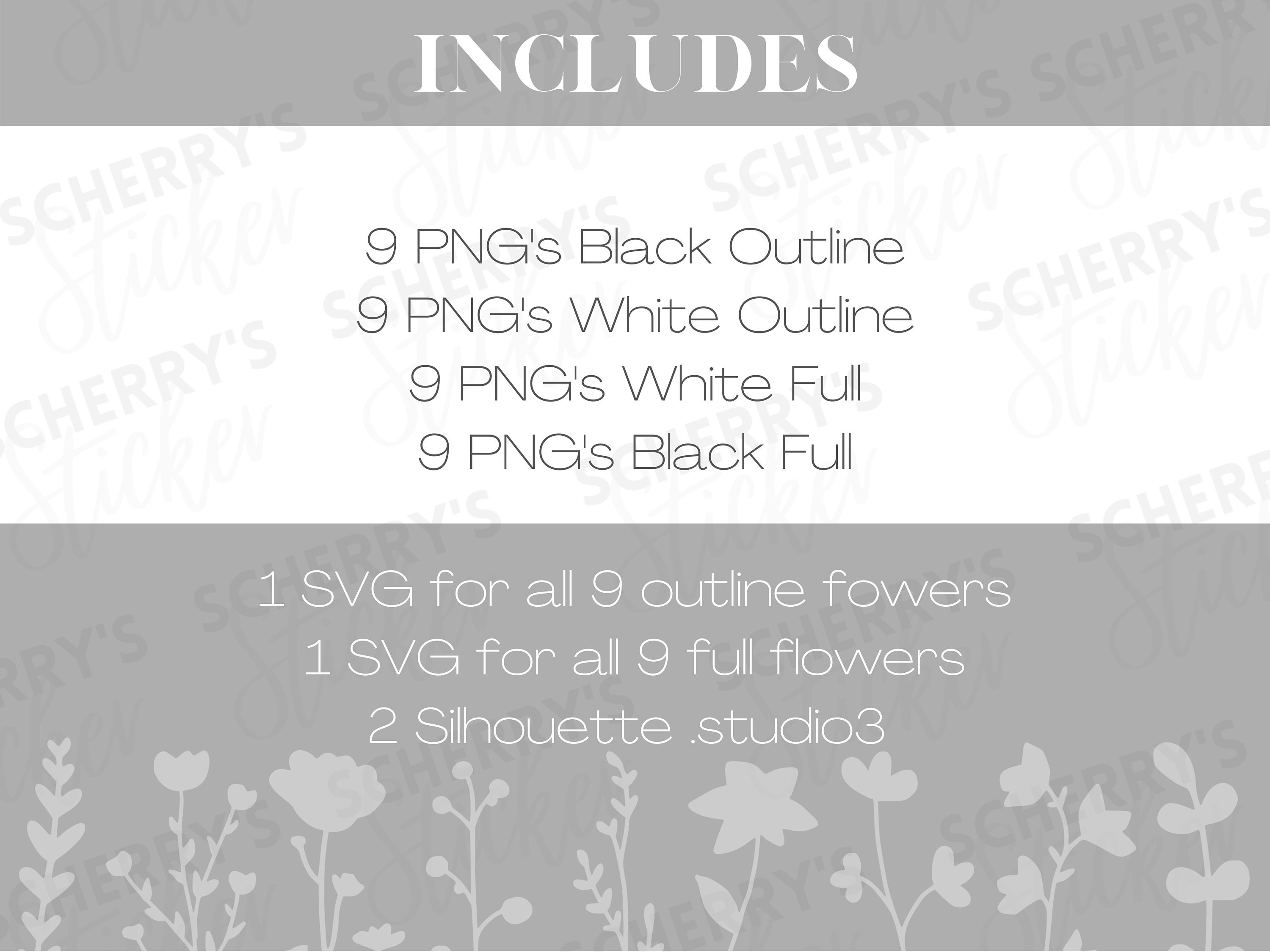 Wildblume Plotterdatei PNG SVG SILHOUETTE Cricut - Etsy