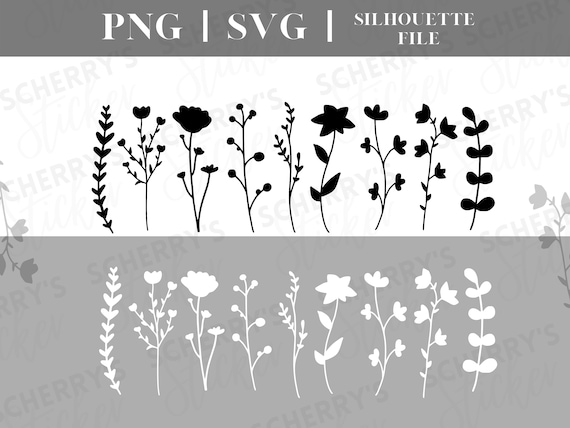Wildblume Plotterdatei PNG SVG SILHOUETTE Cricut - Etsy