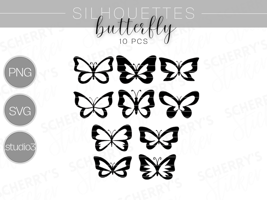 Butterfly Silhouette Plotter File | PNG SVG SILHOUETTE Cricut | Clipart ...