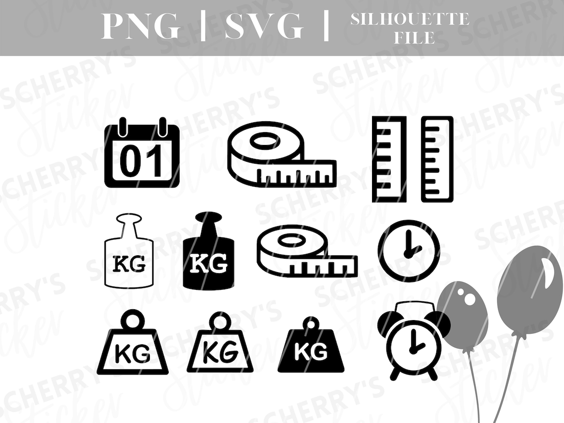Geburtsdaten Icons Plotterdatei Kalender Uhrzeit Gewicht - Etsy.de