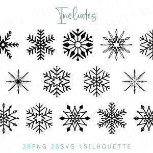 Schneeflocken Plotterdatei | PNG SVG SILHOUETTE Cricut | Clipart | Datei Download studio3 - Etsy.de