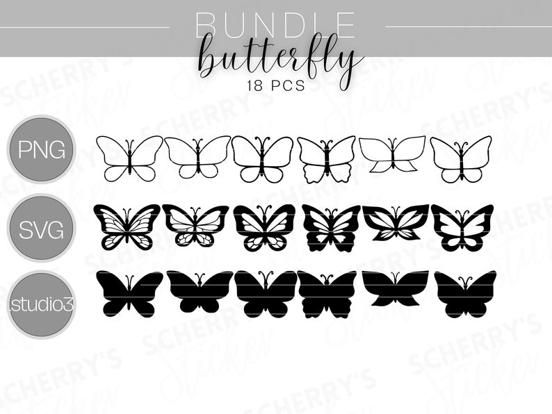 Schmetterlinge Plotterdatei PNG SVG SILHOUETTE Cricut - Etsy.de