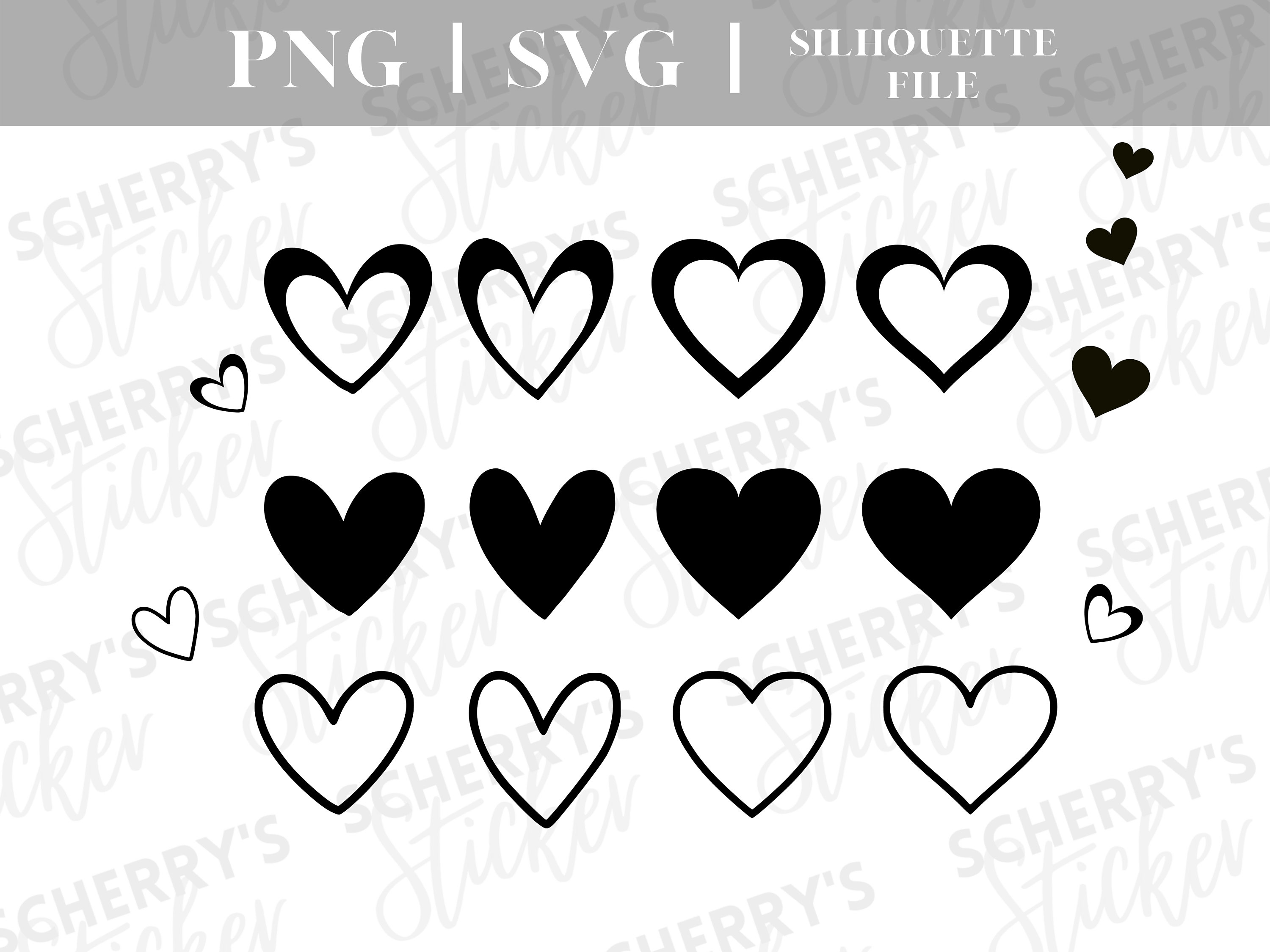 Heart Heart Plotter File PNG SVG SILHOUETTE Cricut Hearts - Etsy UK