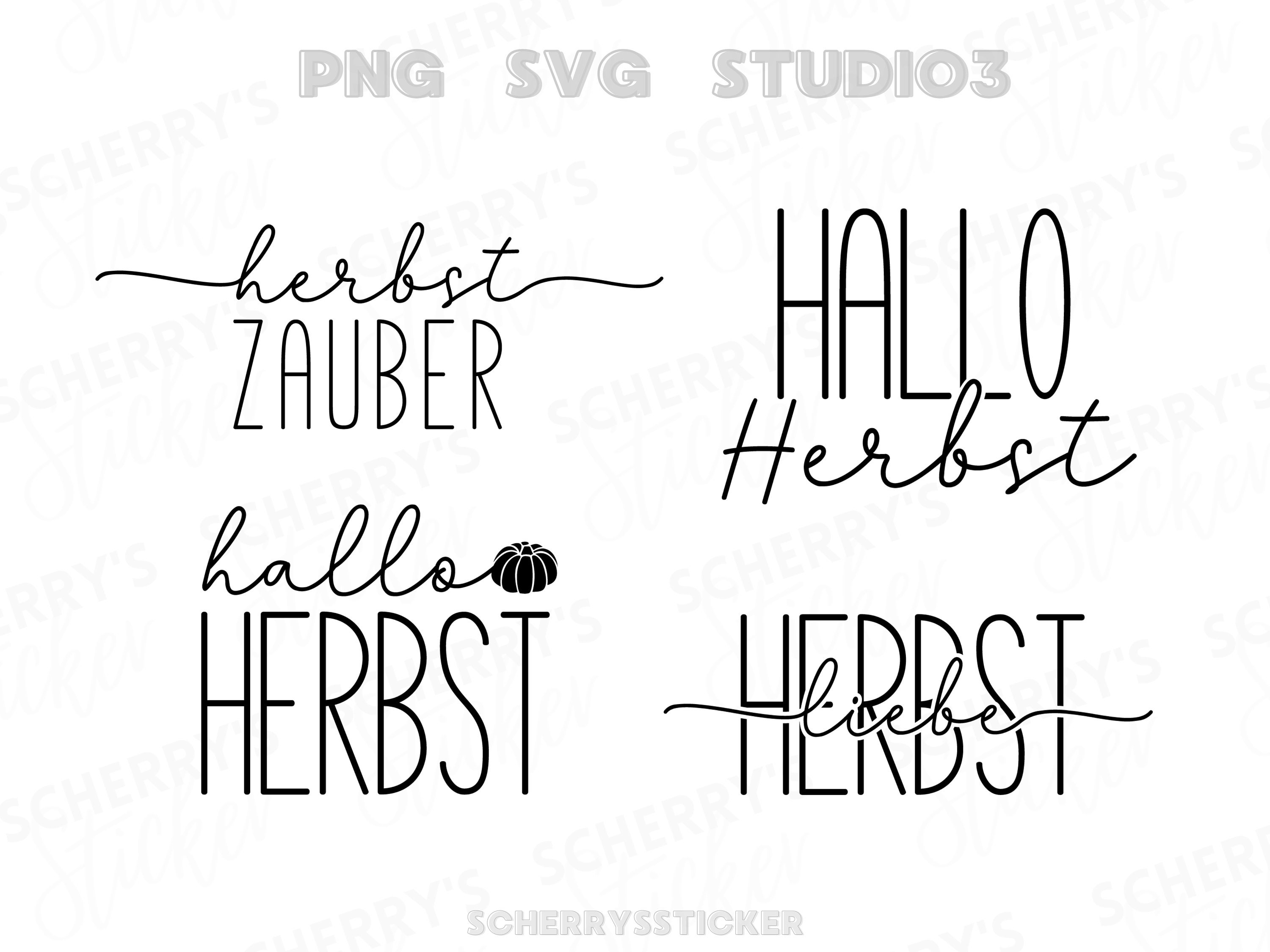 Herbst Schriftzüge im PNG SVG und studio3 Format | Plotterdatei Schneiddatei | Schlicht Elegant ...