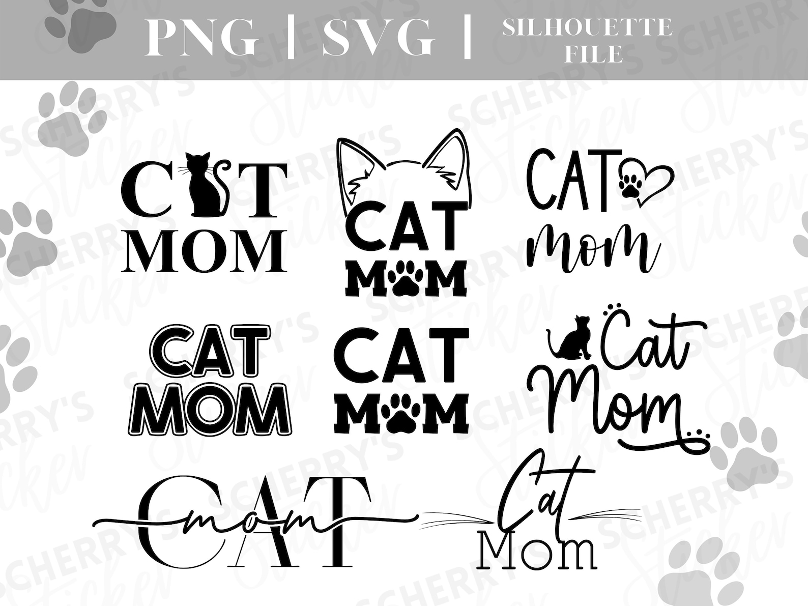 Cat mom Plotterdatei Katzenmama | PNG SVG SILHOUETTE Cricut | Katzen | Datei Download - Etsy.de