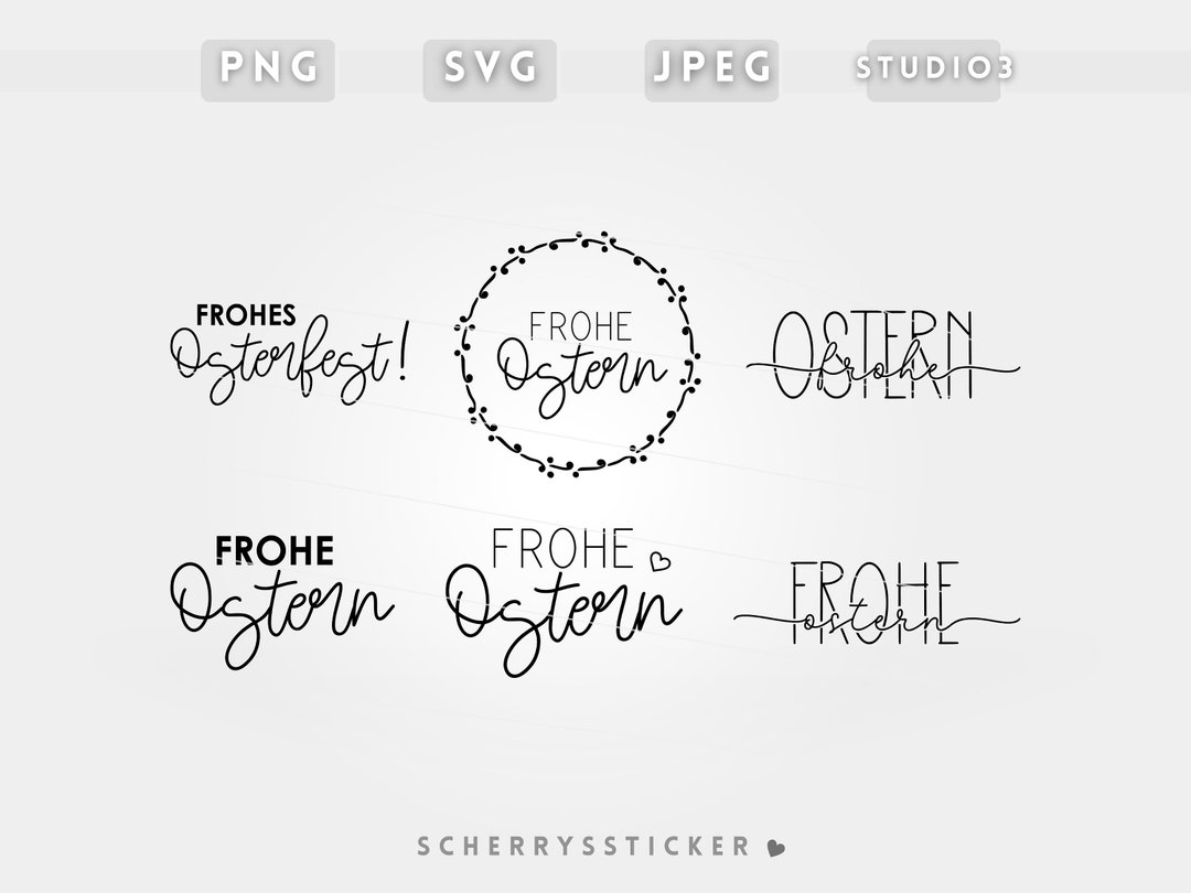 Oster Sprüche Plotterdatei | PNG SVG SILHOUETTE Cricut | Frohe Ostern Schriftzug | Datei ...