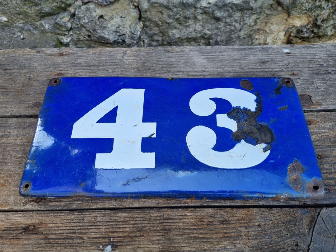 Vintage Soviet Enamel House Number Sign - Etsy