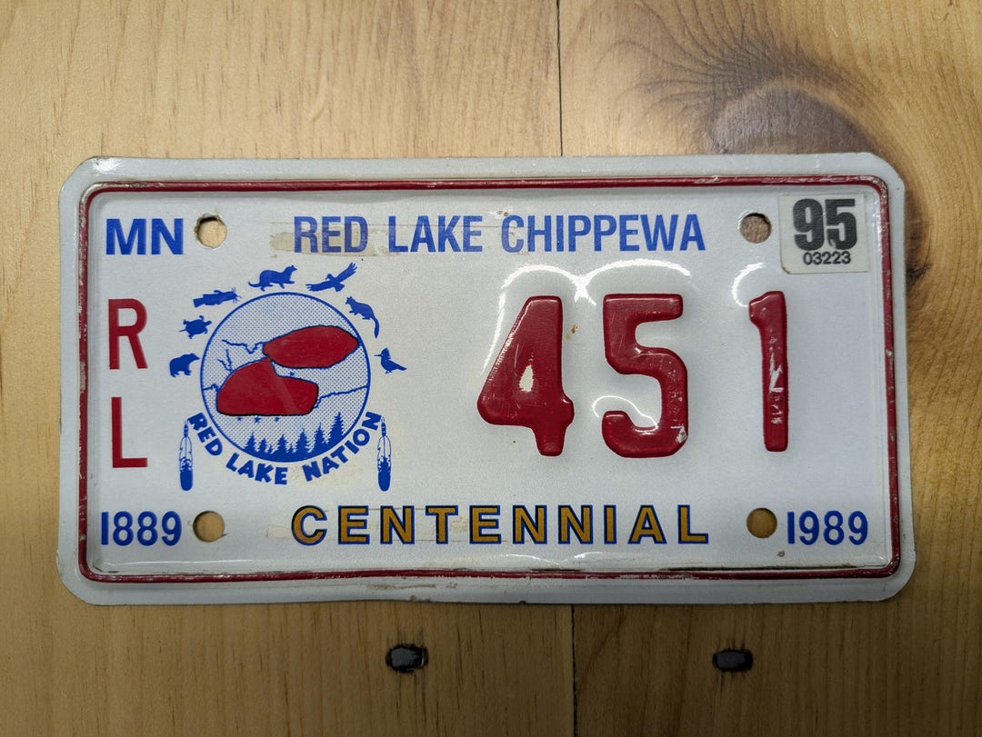Red Lake Band of Chippewa Indians Centennial License Plate - Red Lake ...