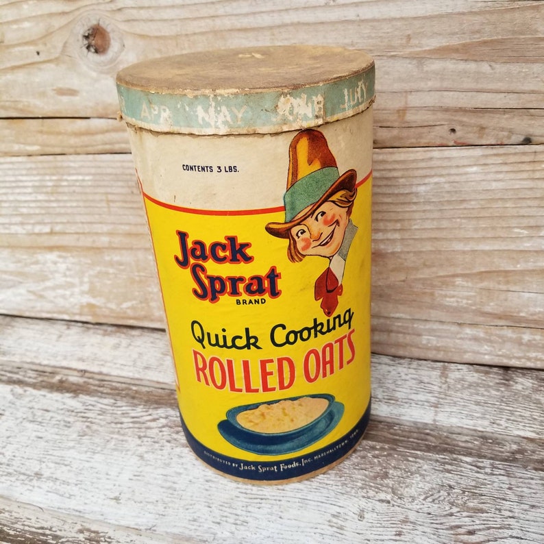 Jack Sprat 1930's Rolled Oats Container Vintage Oats | Etsy
