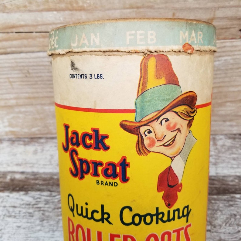 Jack Sprat 1930's Rolled Oats Container Vintage Oats | Etsy