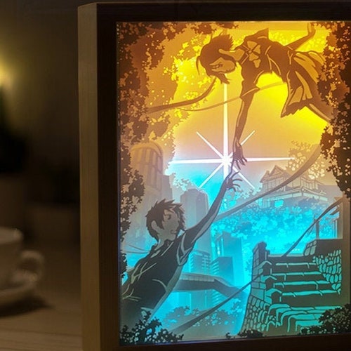 Anime Paper Cut Light Box led RBG and Controller 3D Shadow - Etsy